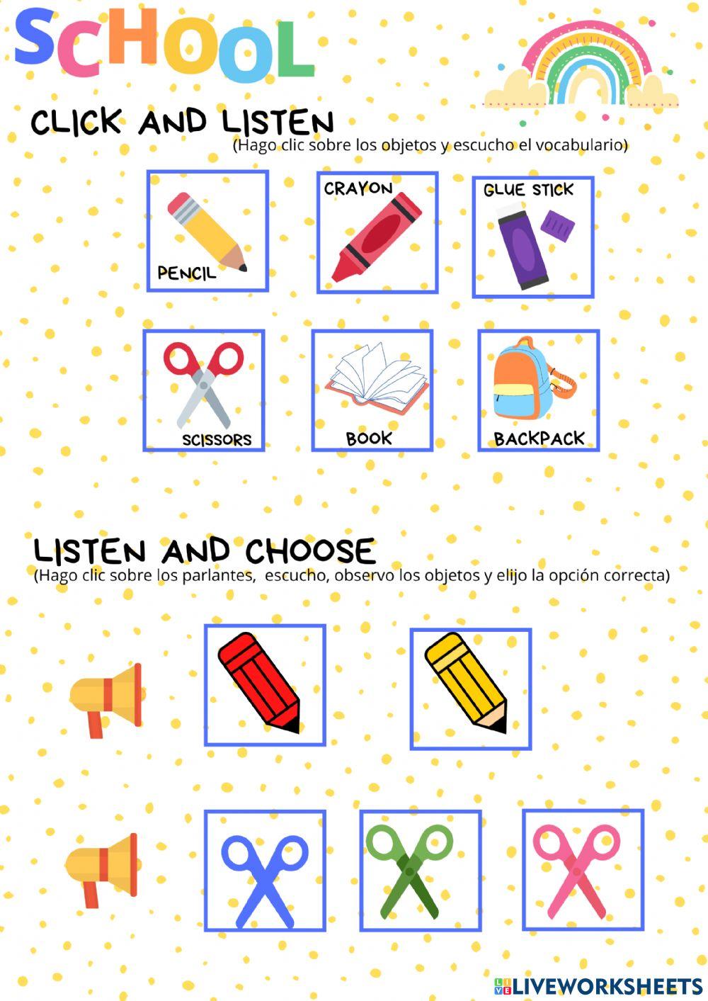K4-unit 1-my school worksheet | Live Worksheets