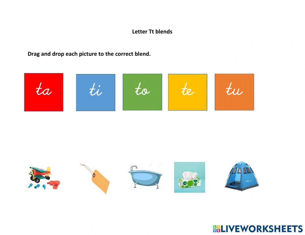 Letter Tt blend online exercise for | Live Worksheets