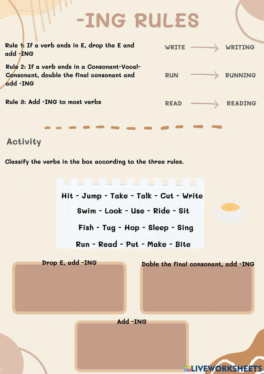 Full Infinitive, Bare Infinitive, Ing Form Worksheet Live, 44% OFF