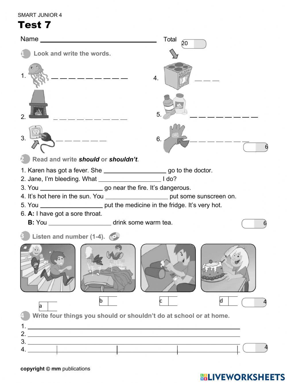 5330380 | Smart Junior 4 Test 7 | Olena | LiveWorksheets