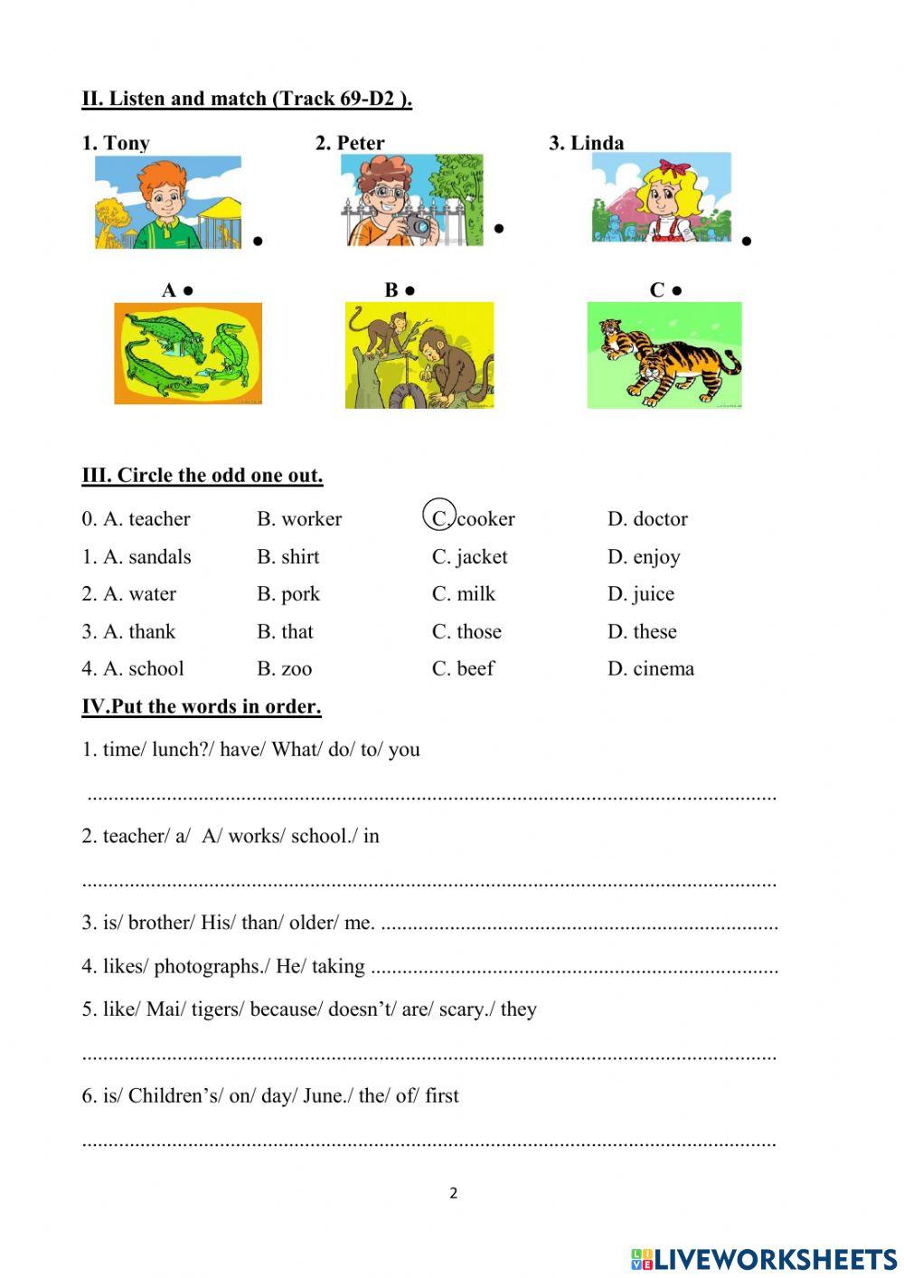 Test grade 4-Term 2 | LiveWorksheets | 3982723