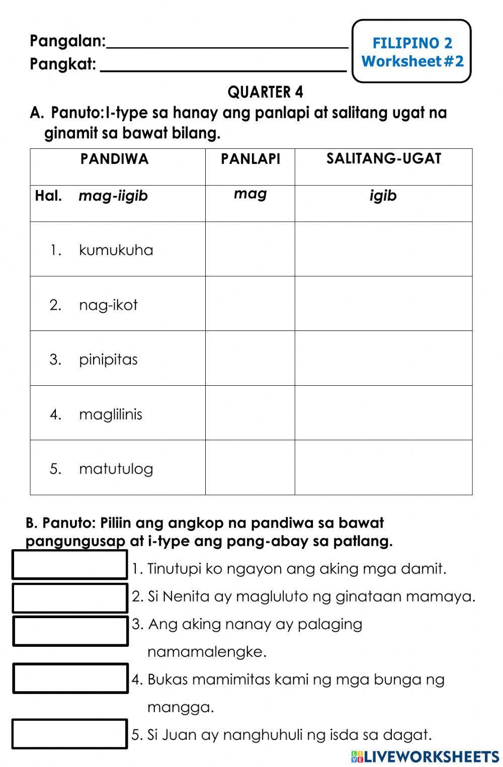 Mga Salitang Kilos Worksheet Grade 1 Ideas Fast - vrogue.co