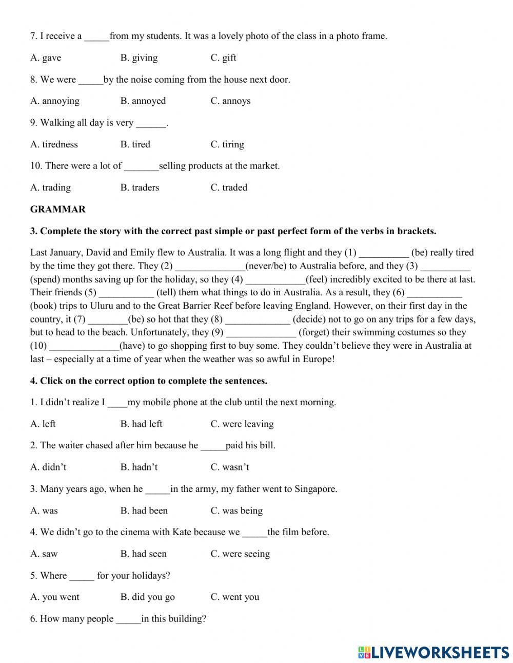 AV3 - UNIT 9 -2ND EDITION online exercise for | Live Worksheets