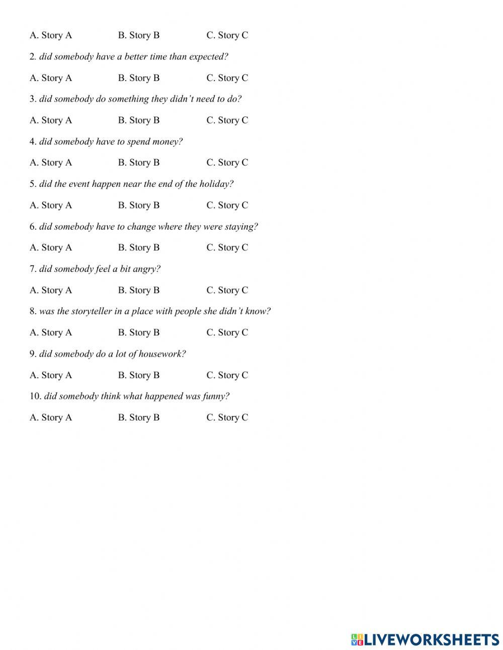 AV3 - UNIT 9 -2ND EDITION online exercise for | Live Worksheets