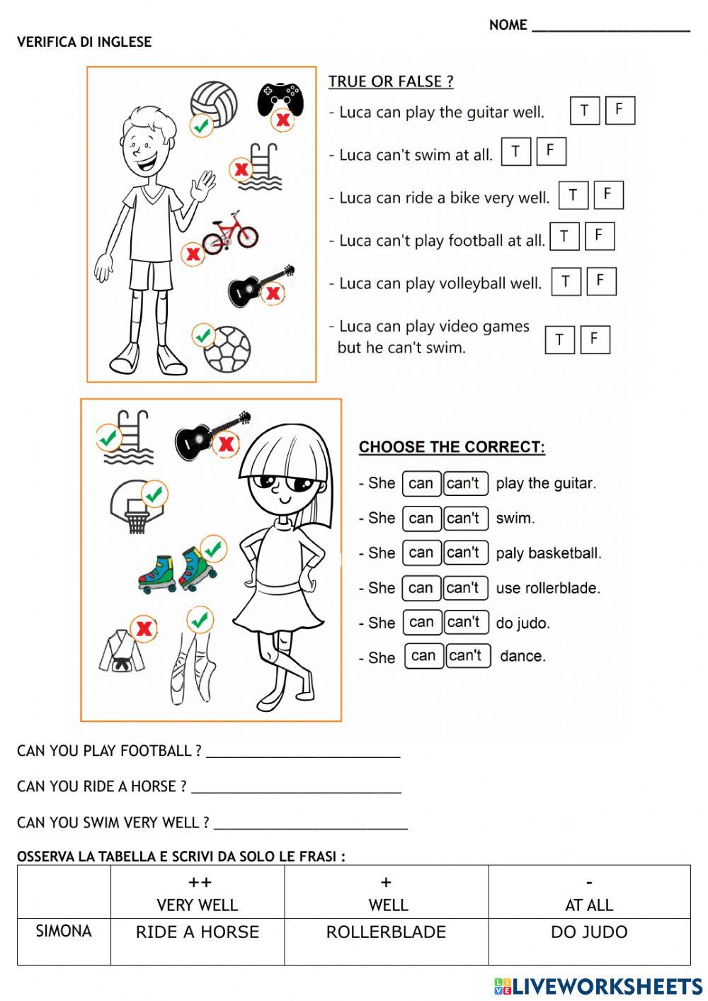 Verifica inglese online worksheet | Live Worksheets