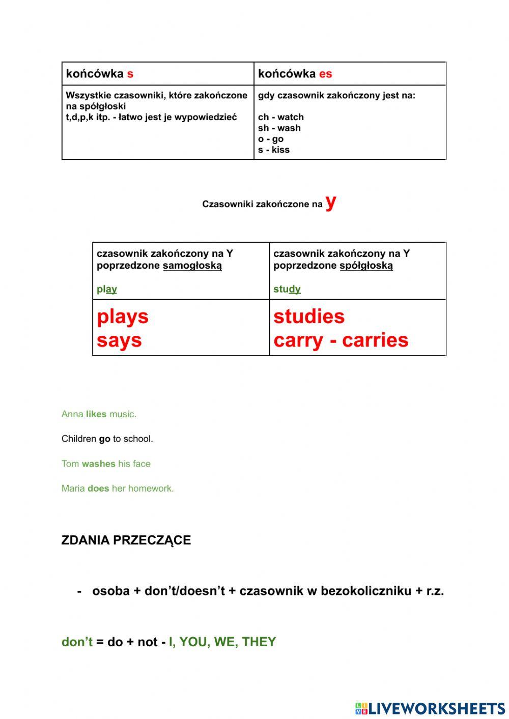 Present Simple grade 4 interactive worksheet | Live Worksheets