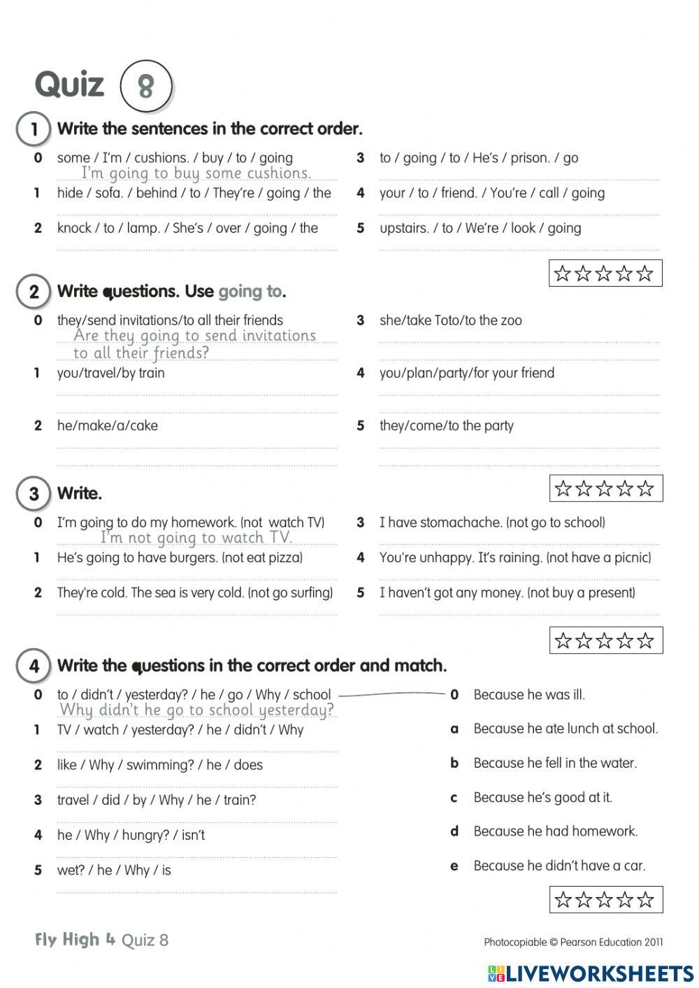 Fly High 4 Quiz… | Free Interactive Worksheets | 6870435