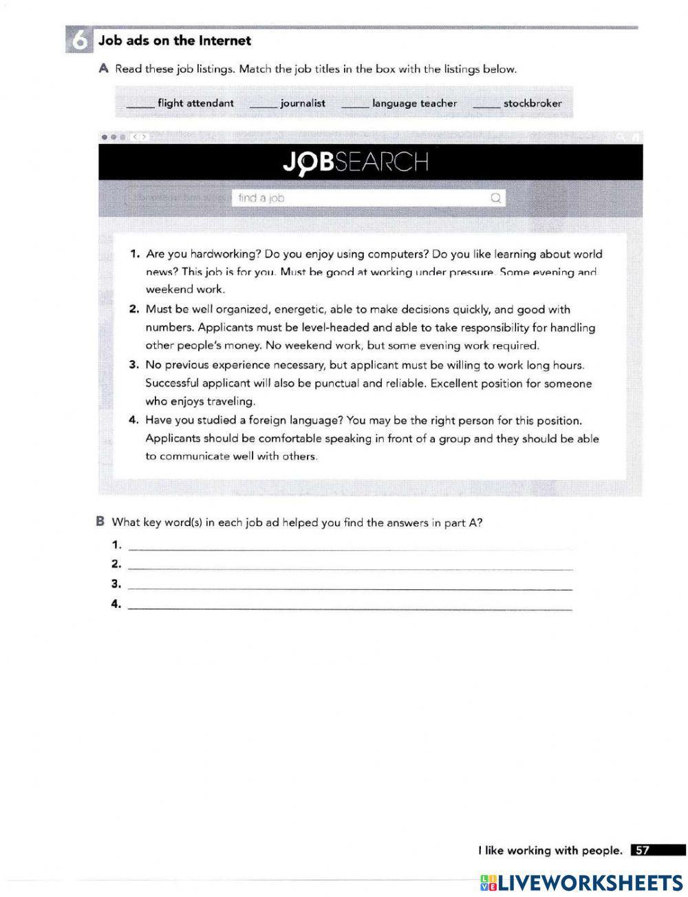 I like working with people worksheet | Live Worksheets