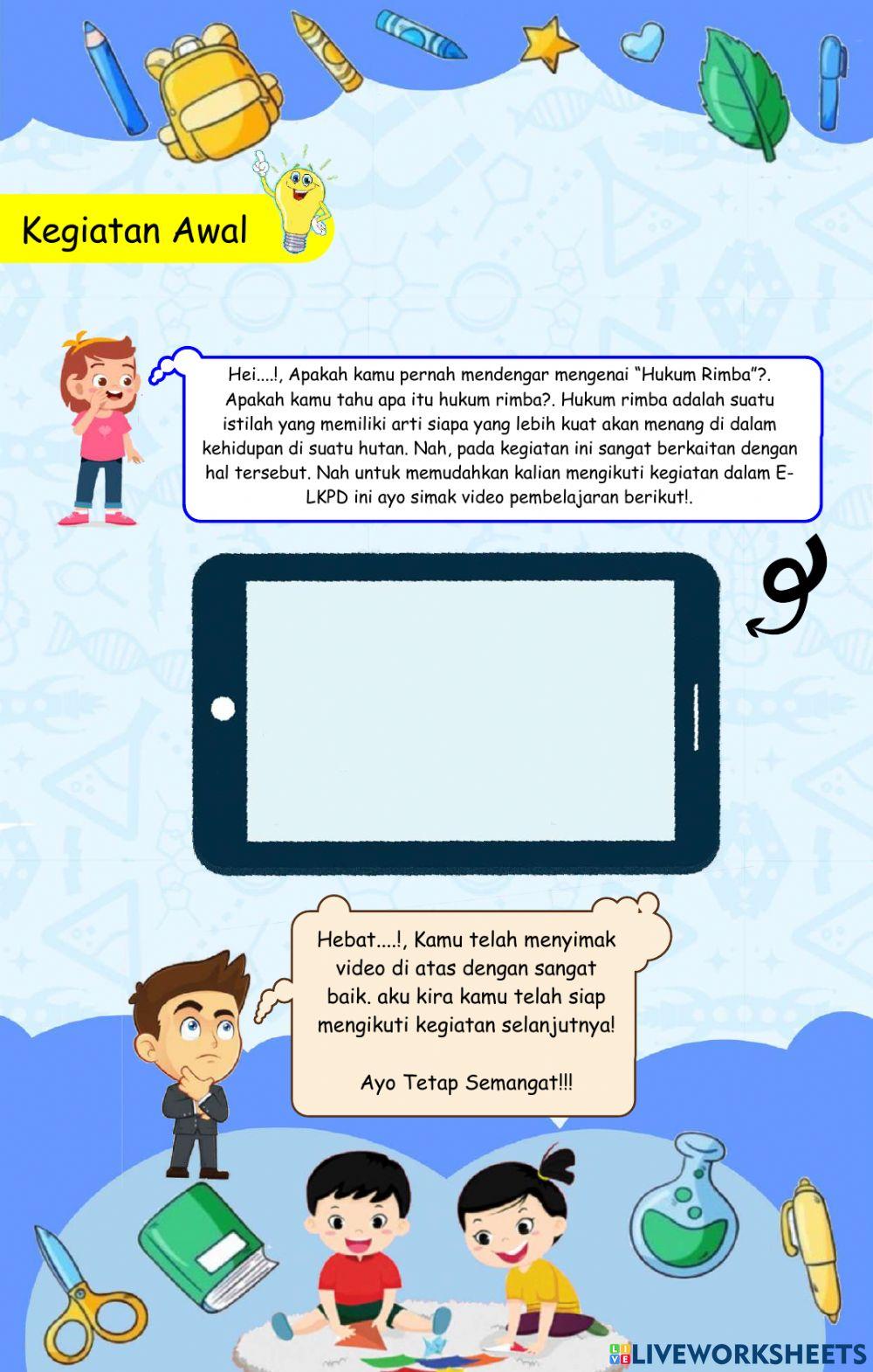 E-lkpd ipa tema 5 sub-tema 3 kelas v worksheet | Live Worksheets
