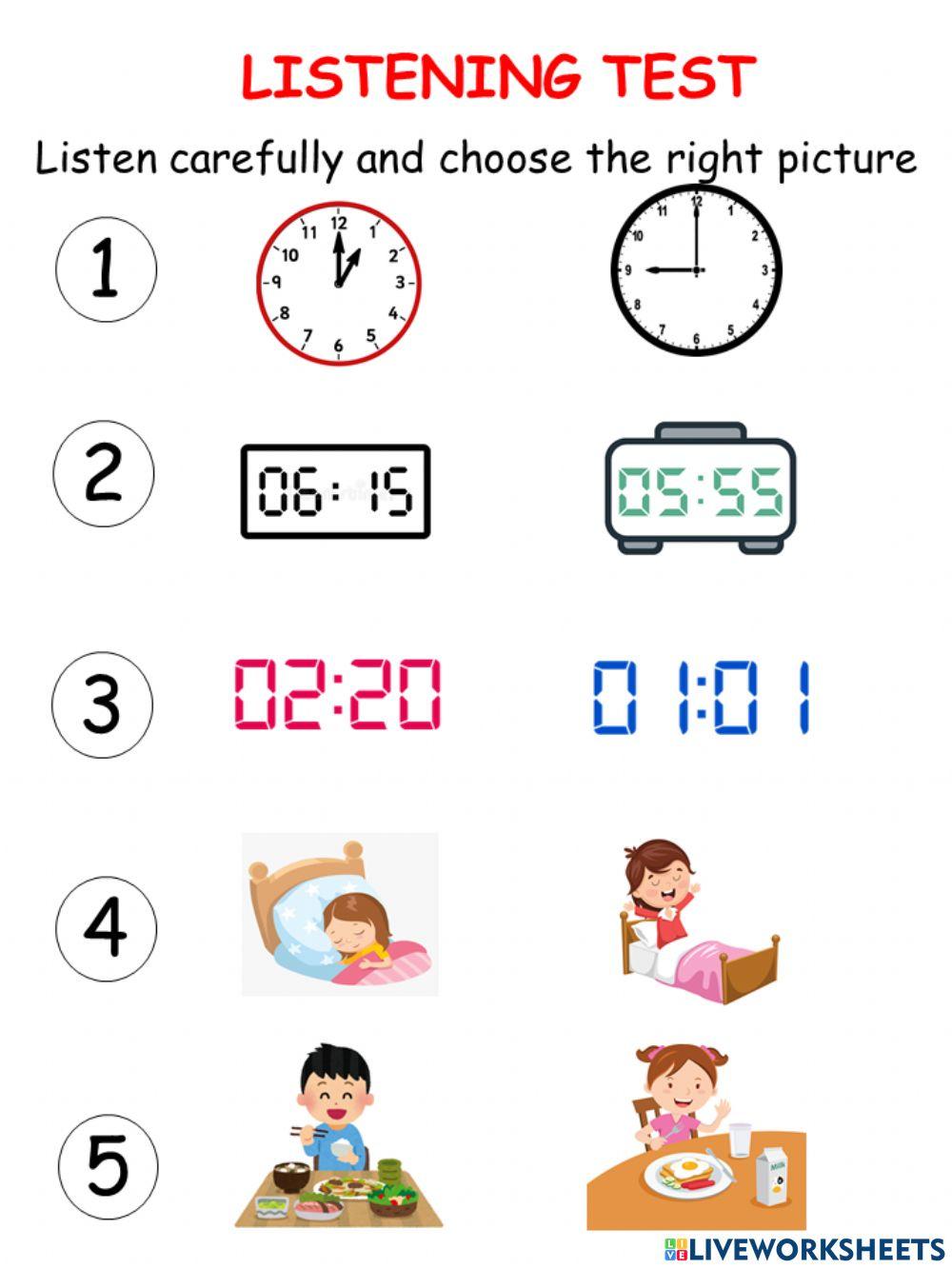 Test for A1 interactive worksheet | Live Worksheets