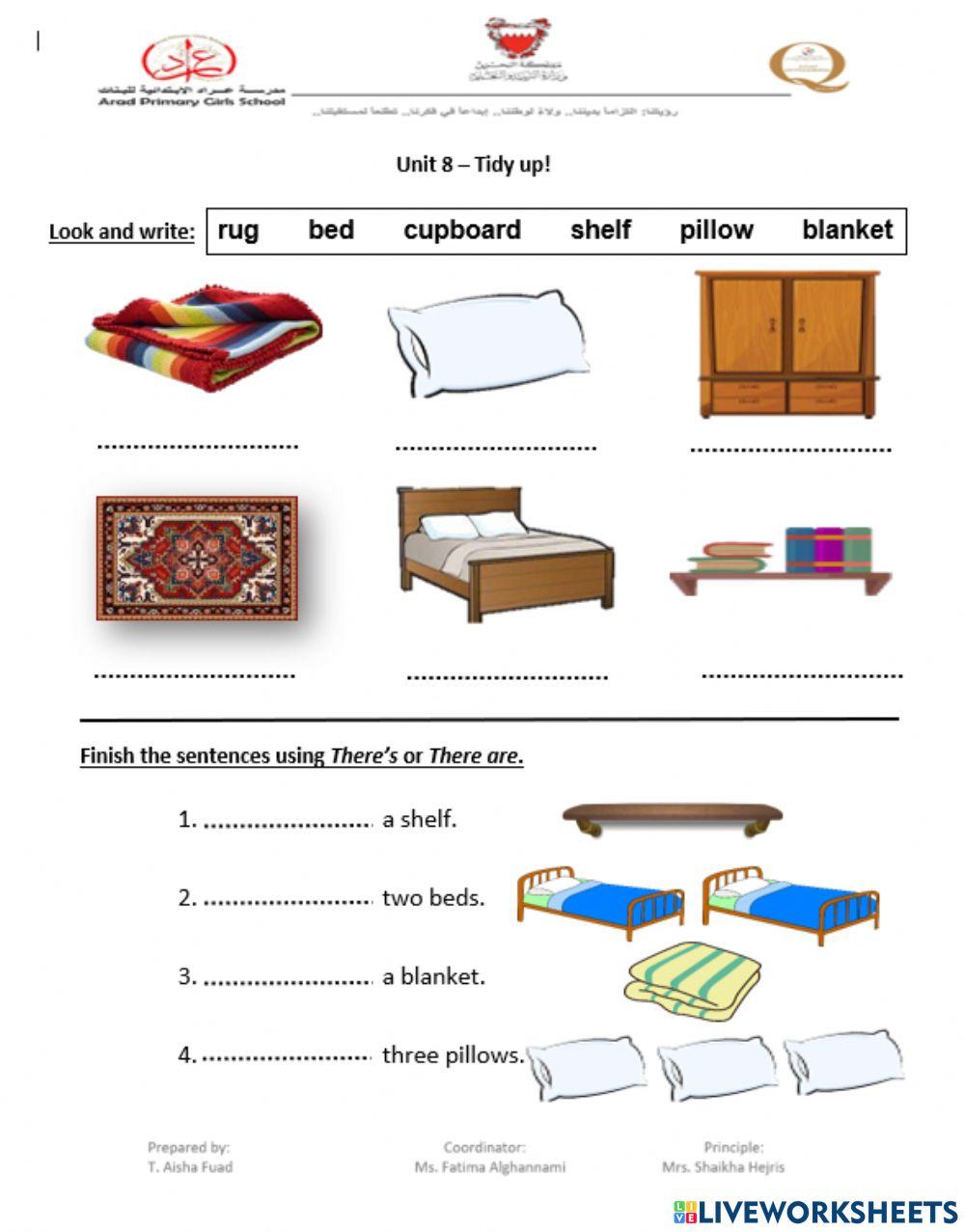 unit 8 - tidy up online exercise for | Live Worksheets