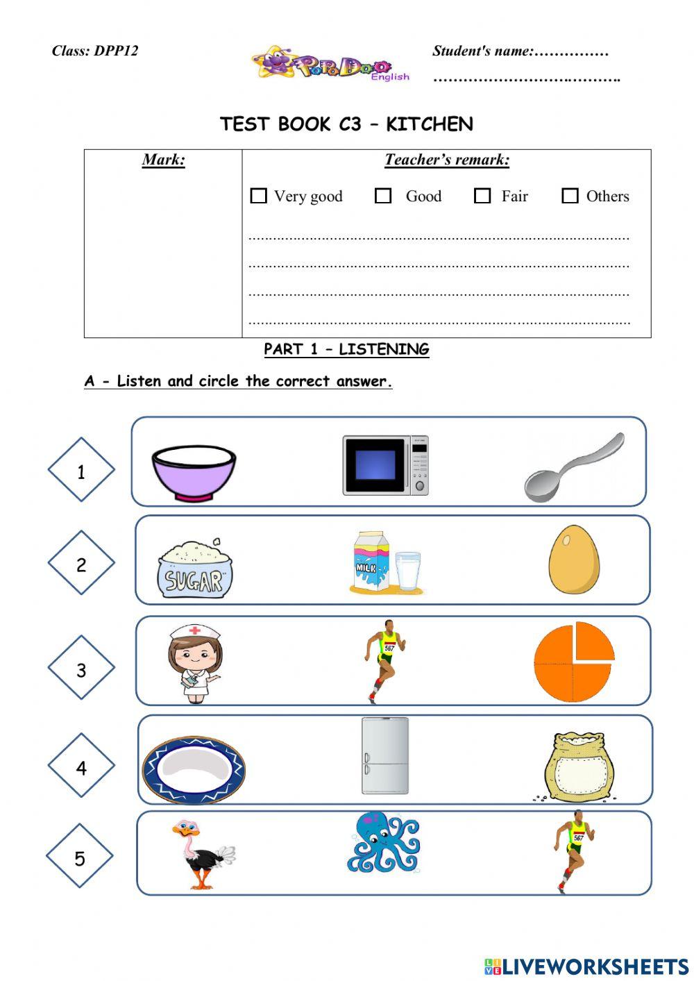 Pse c3 test worksheet | Live Worksheets