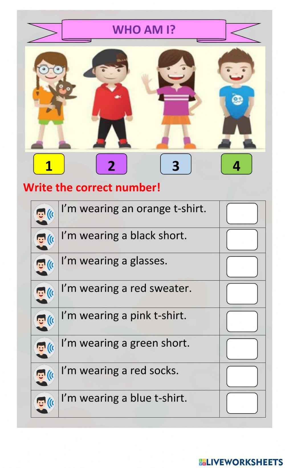 Evaluation Thing I Wear-B worksheet | Live Worksheets