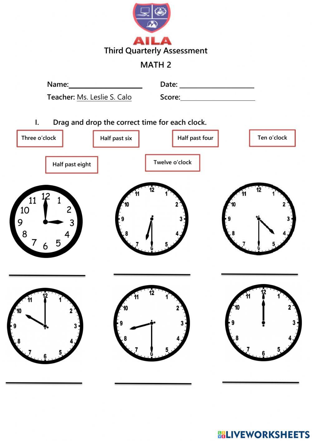 3rd QUARTER-MATH2 online exercise for | Live Worksheets