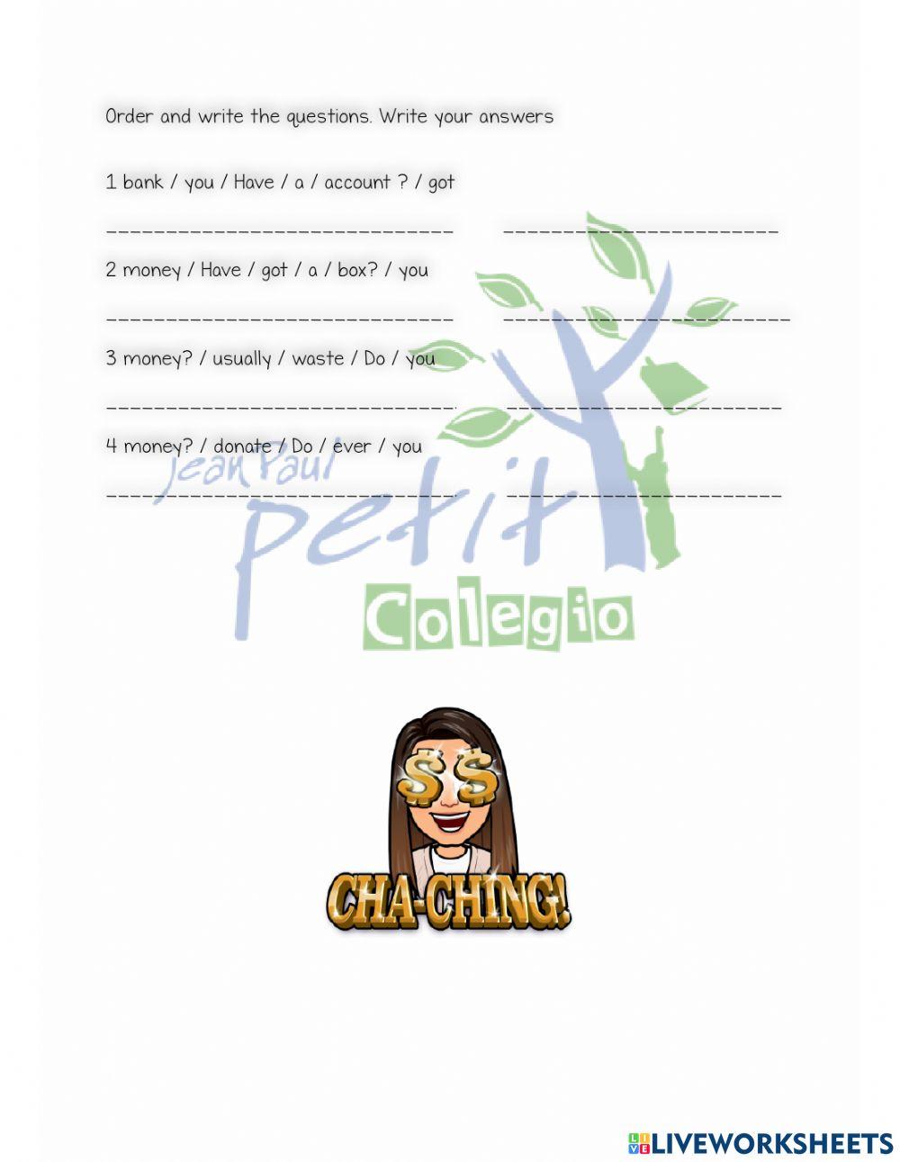 Money online exercise for elementary | Live Worksheets