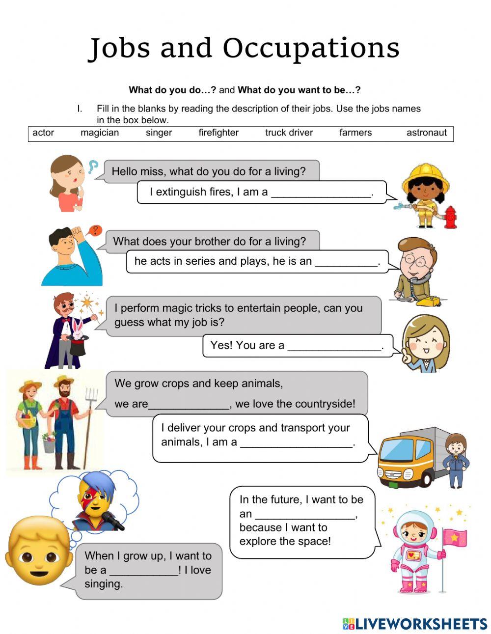 Jobs | Free Interactive Worksheets | 1980800