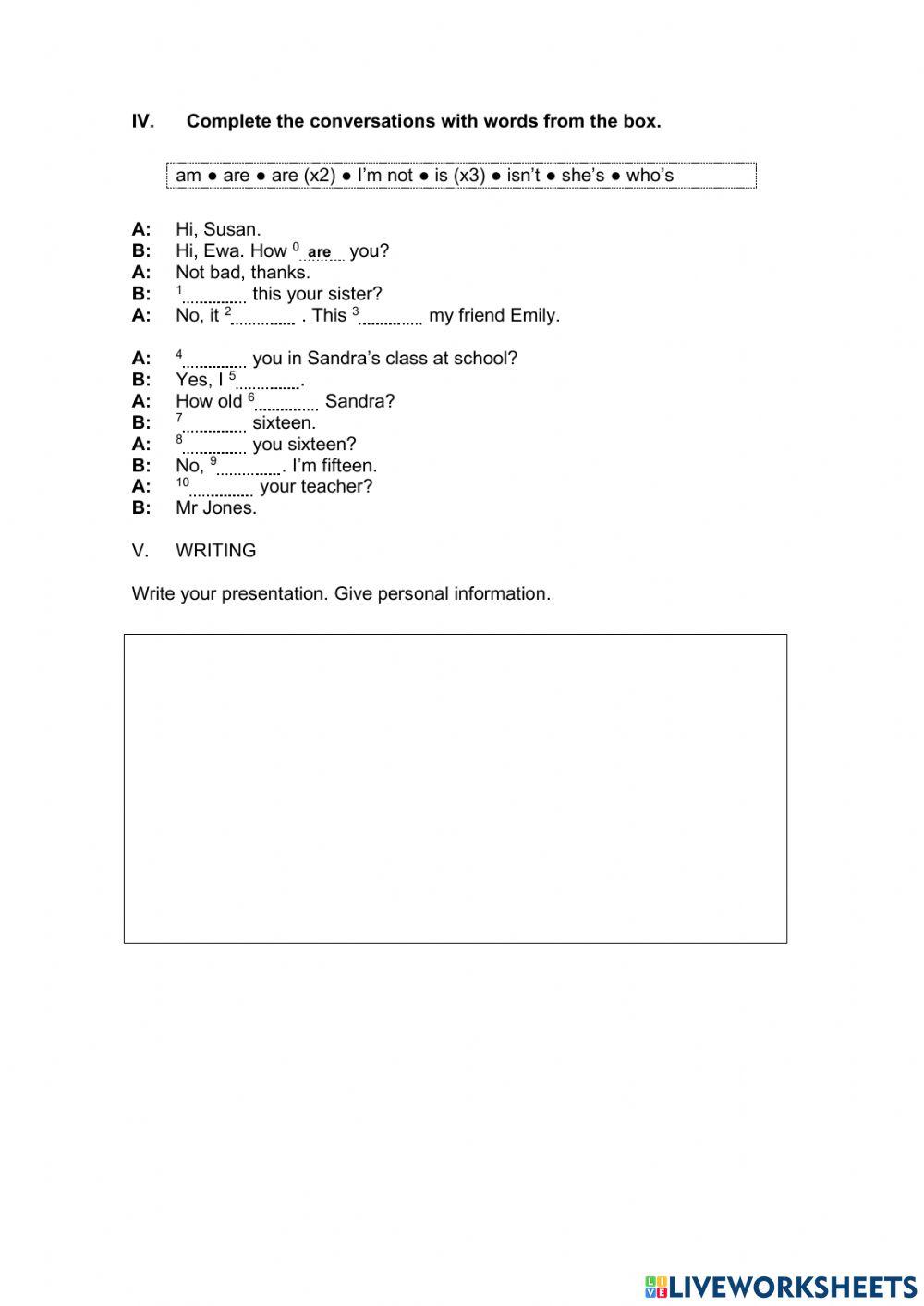 Testing Skills online pdf worksheet for 7° | Live Worksheets