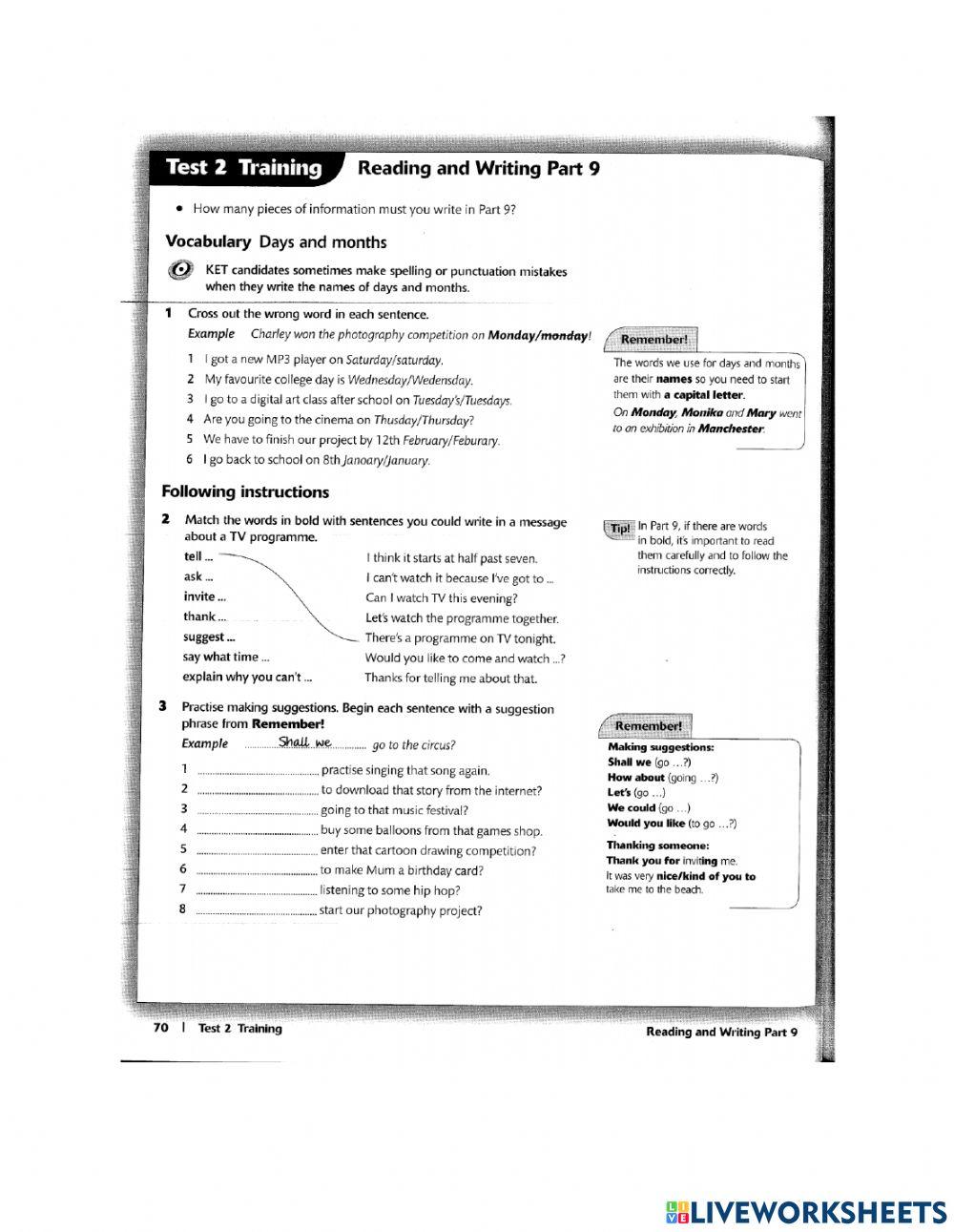 KET trainers interactive exercise for g 7, g 8 | Live Worksheets