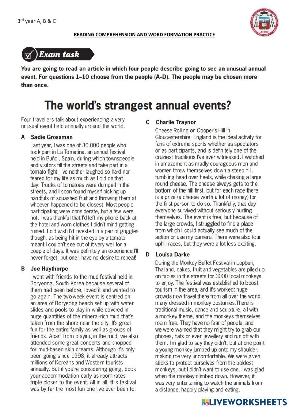 event word formation