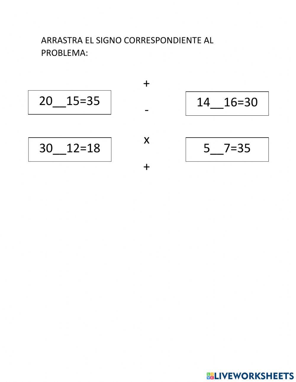 PROBLEMAS MATEMÁTICOS online exercise for | Live Worksheets PROBLEMAS MATEMÁTICOS online exercise for | Live Worksheets