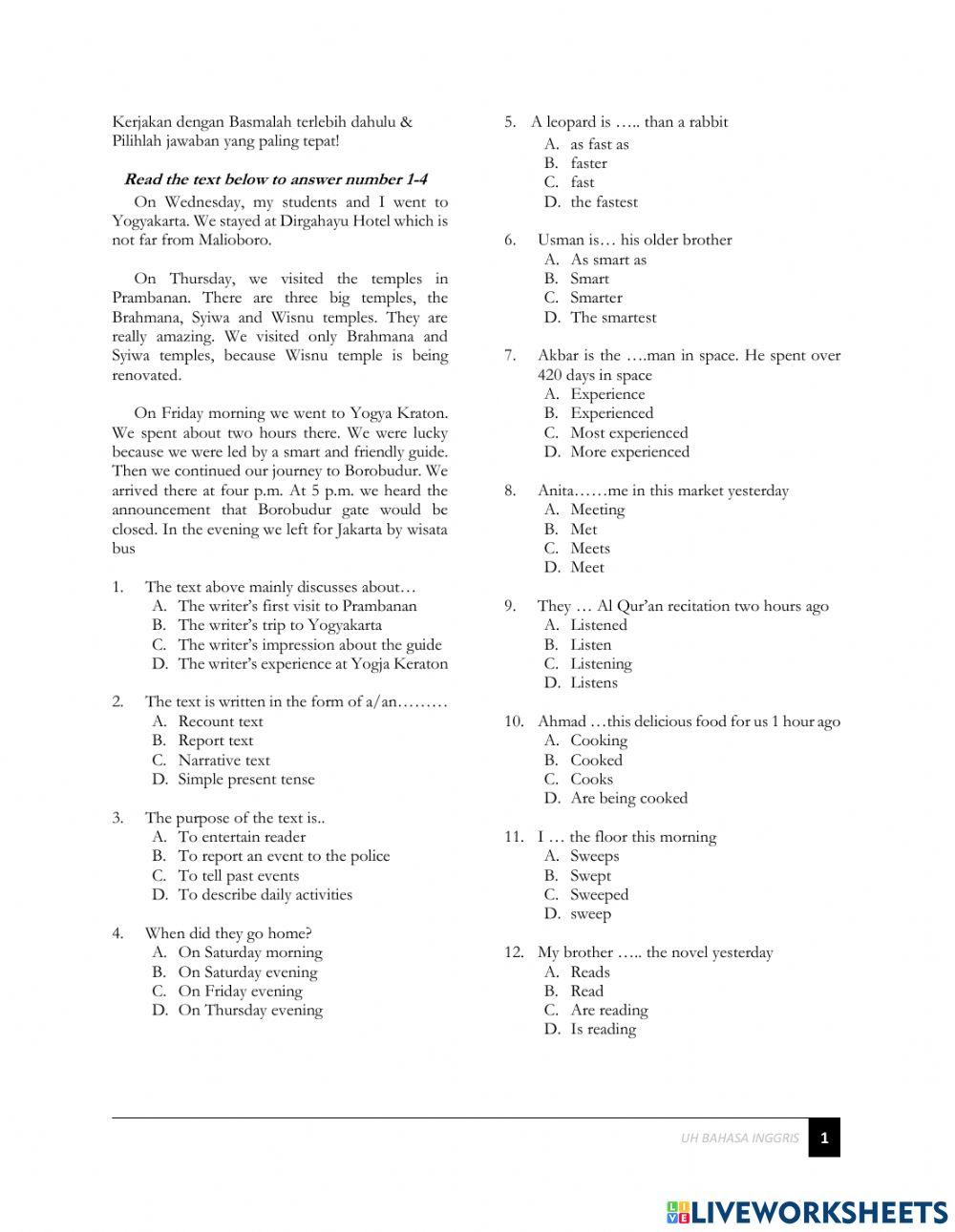 UH 8 online exercise for | Live Worksheets