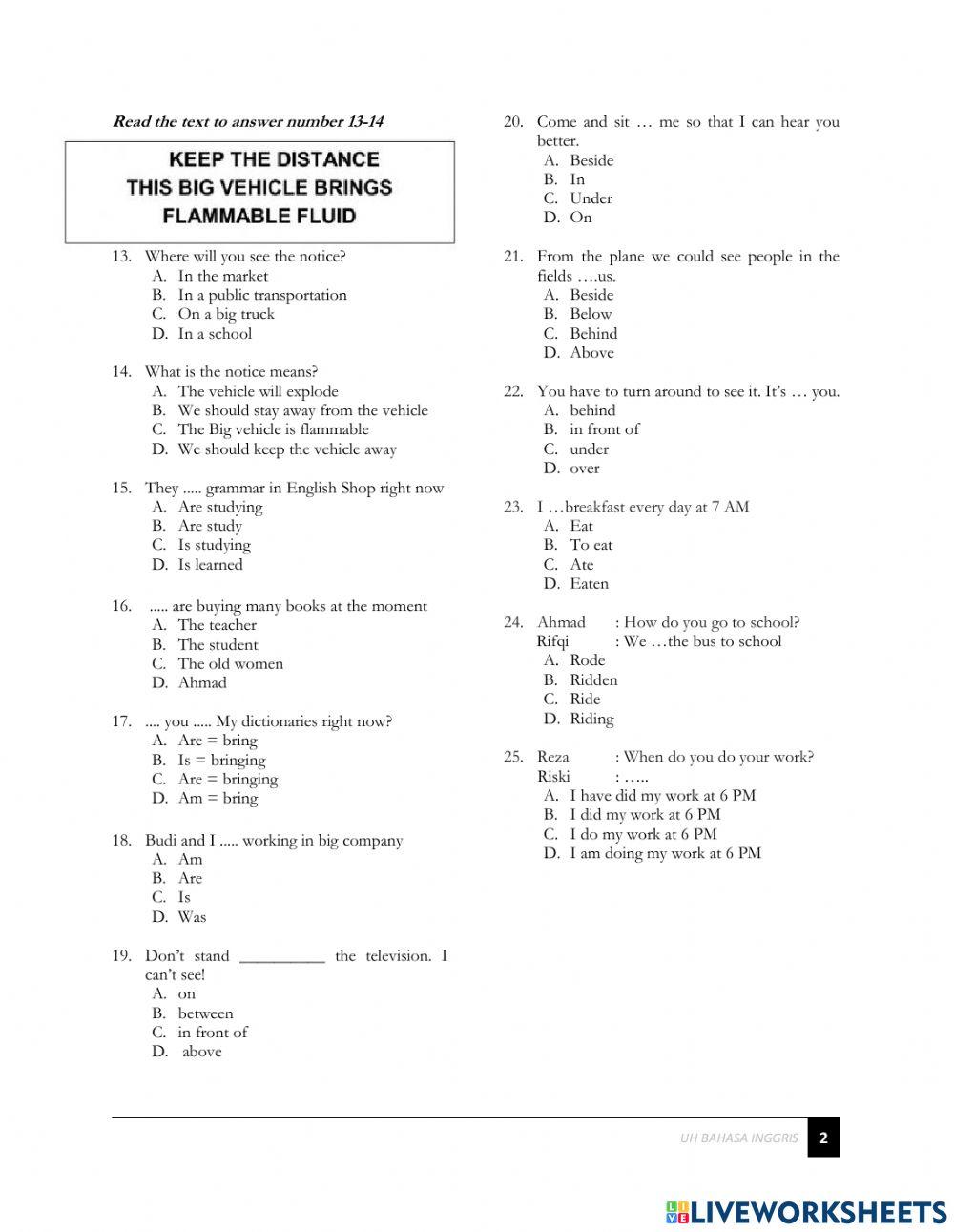 UH 8 online exercise for | Live Worksheets