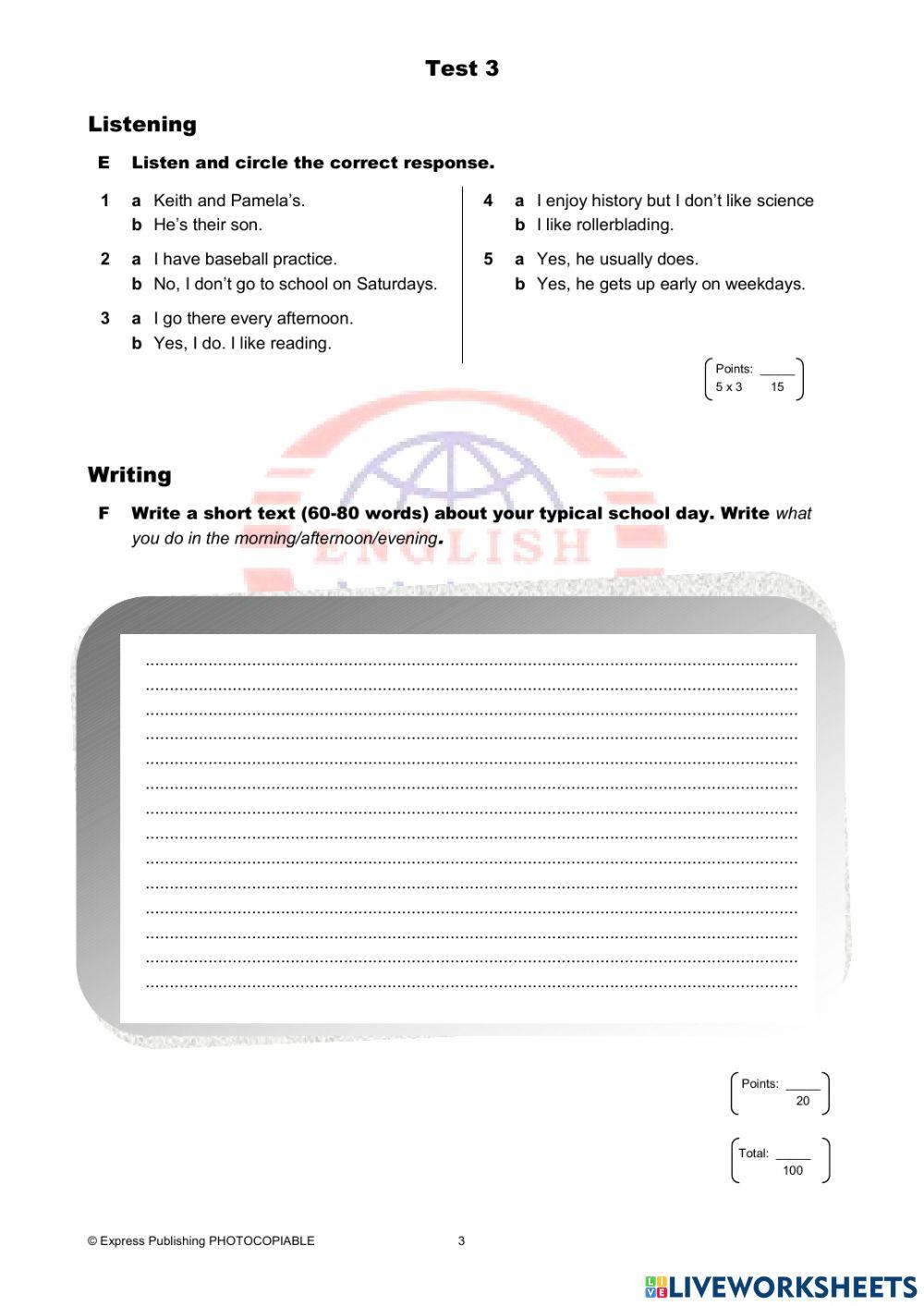 PRIME TIME 1 TE… | Free Interactive Worksheets | 2819619