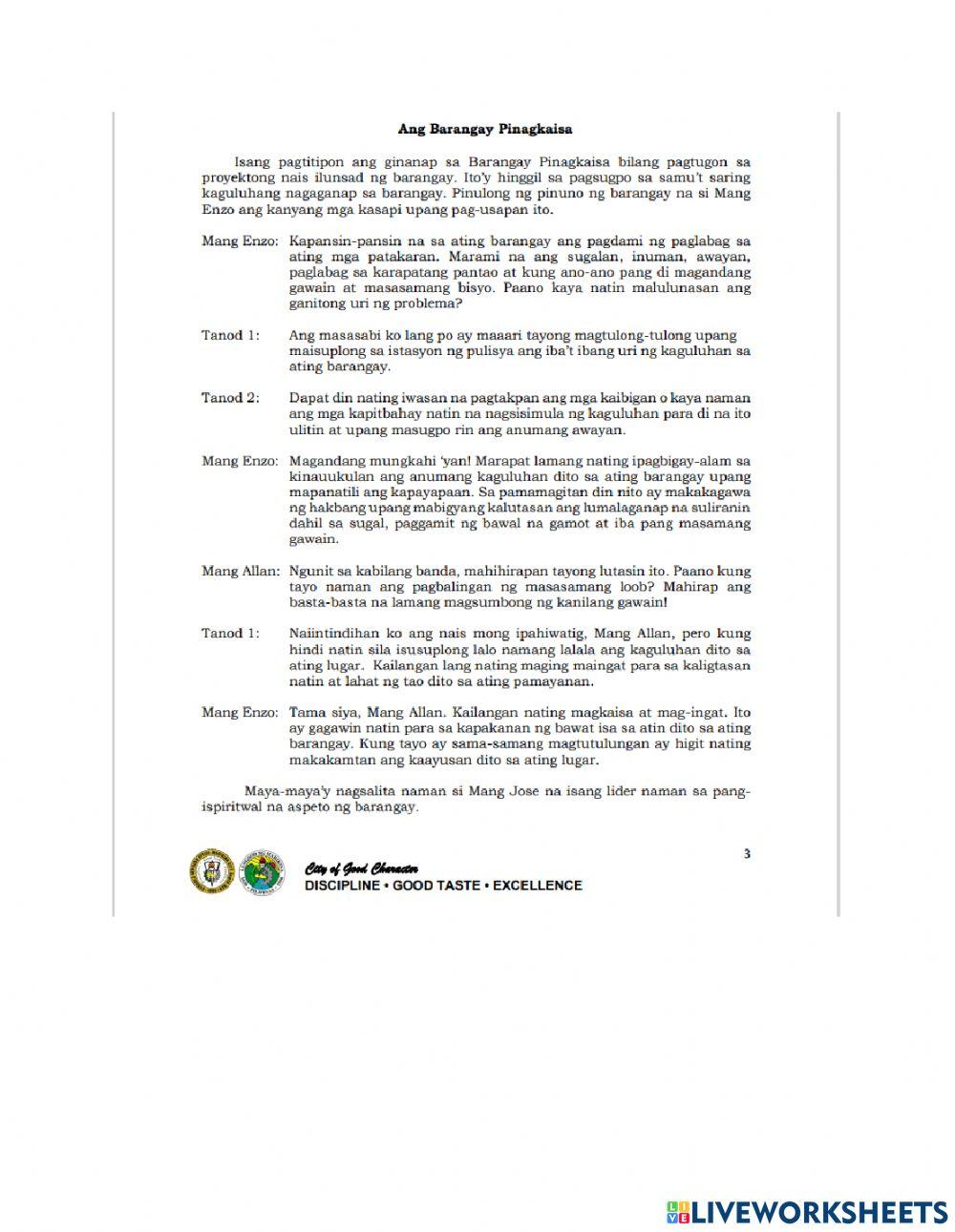 EsP Module 7 for 3rd Quarter online exercise for | Live Worksheets