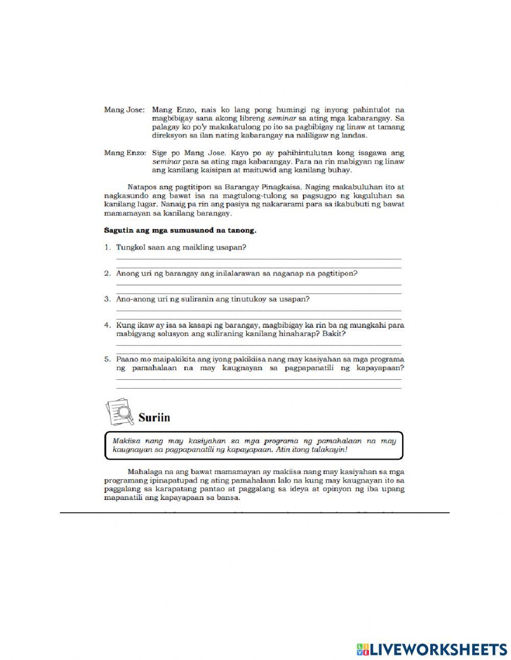 EsP Module 7 for 3rd Quarter online exercise for | Live Worksheets
