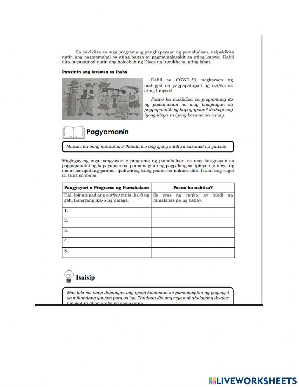 EsP Module 7 for 3rd Quarter online exercise for | Live Worksheets