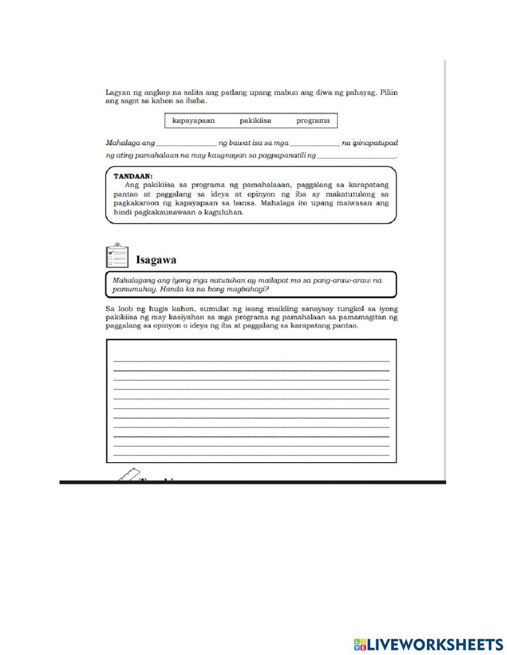 EsP Module 7 for 3rd Quarter online exercise for | Live Worksheets