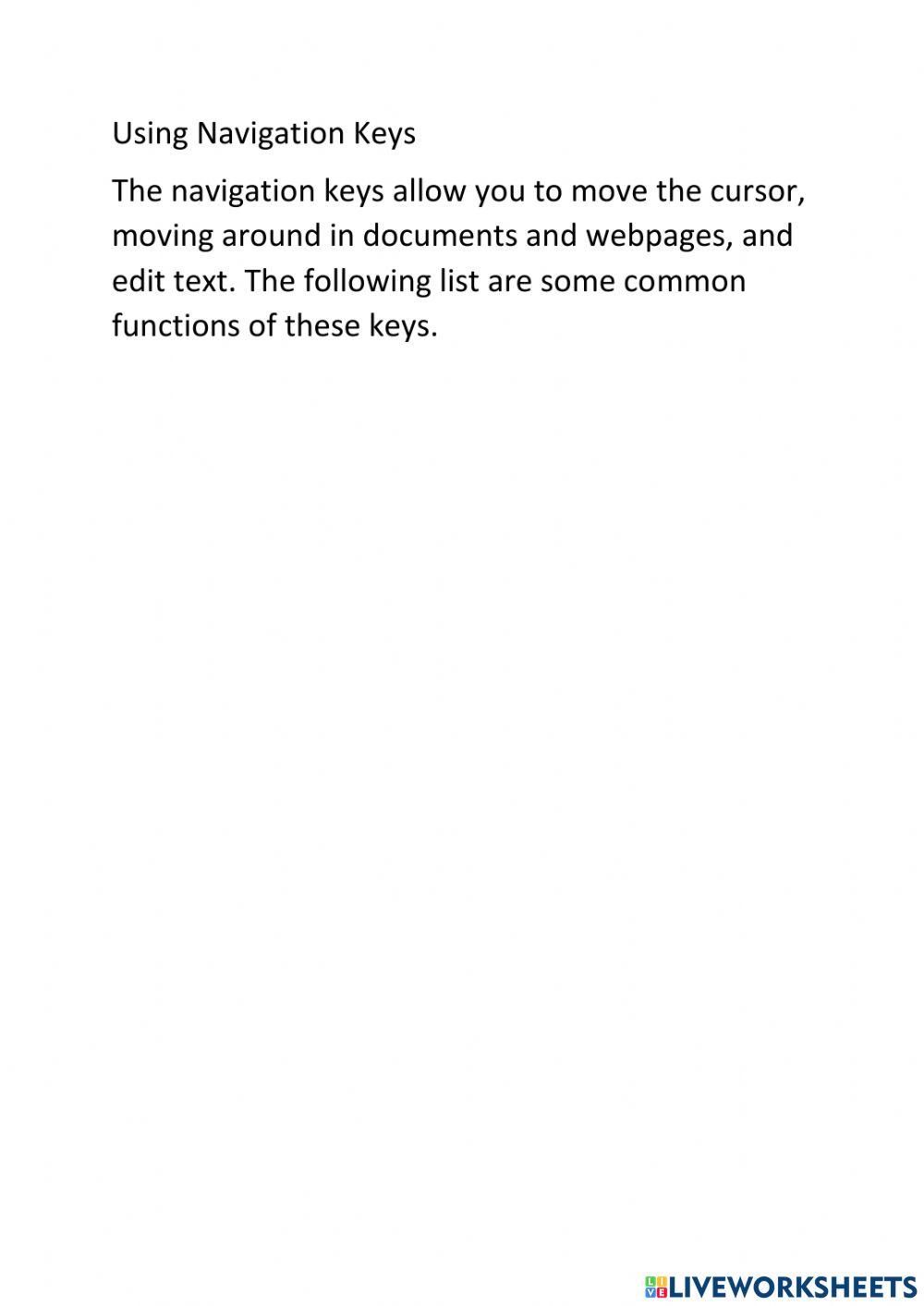 Lesson 3 Useful Shortcuts worksheet | Live Worksheets