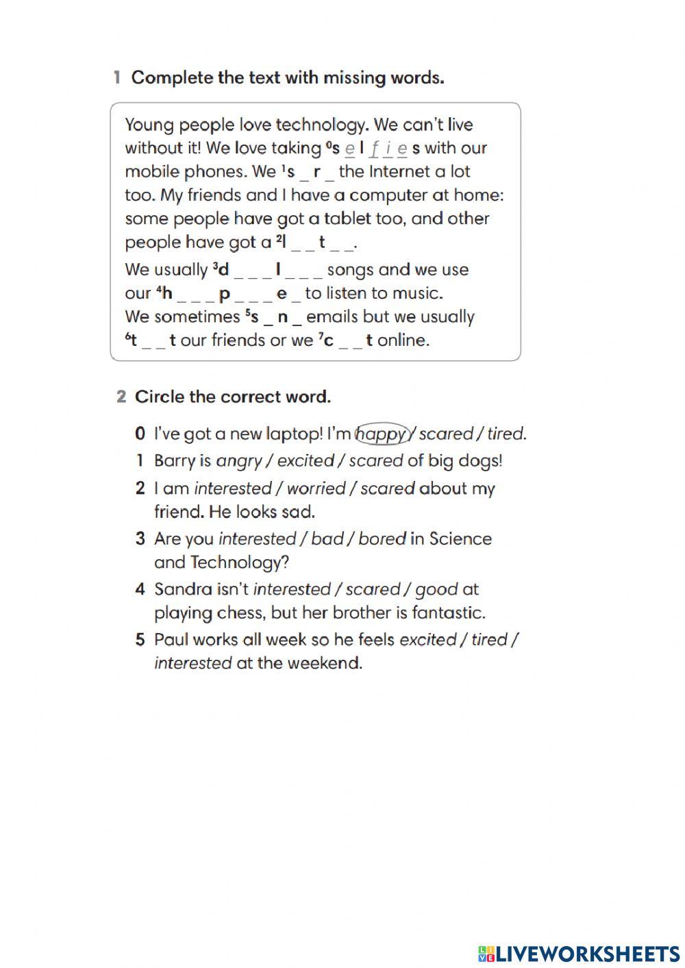 Test Technology worksheet | Live Worksheets