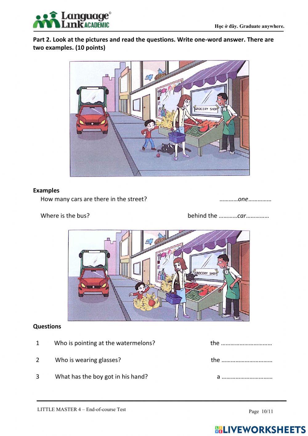 Part 2 online activity for 3 | Live Worksheets