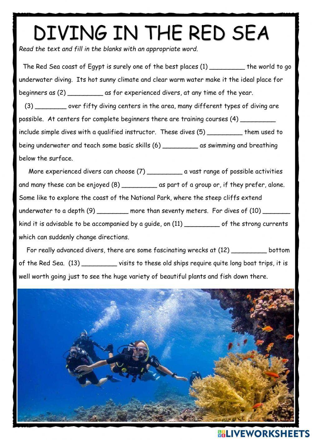Diving in the R… | Free Interactive Worksheets | 1981964