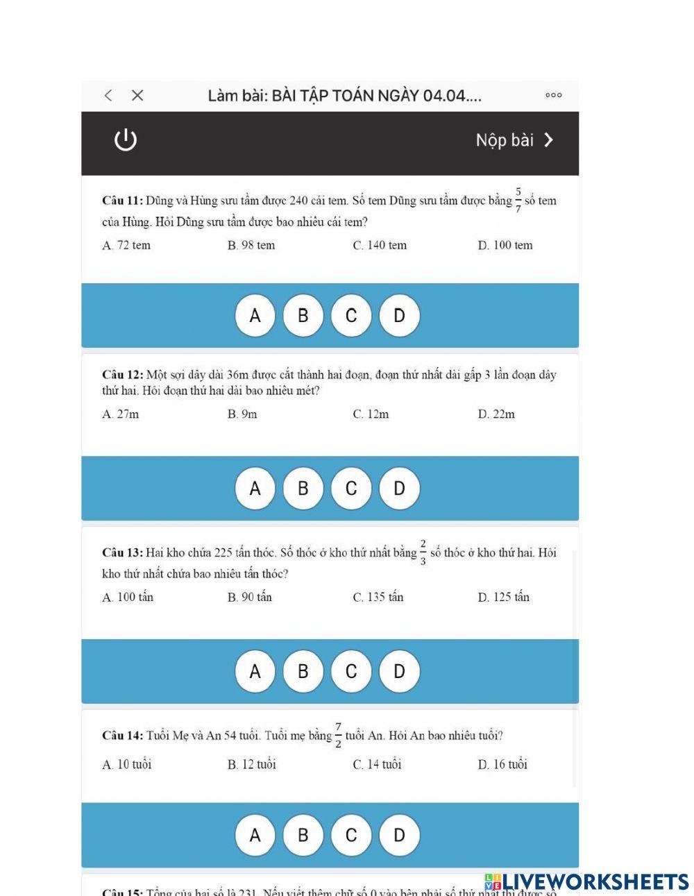H2. tông tỉ worksheet | Live Worksheets