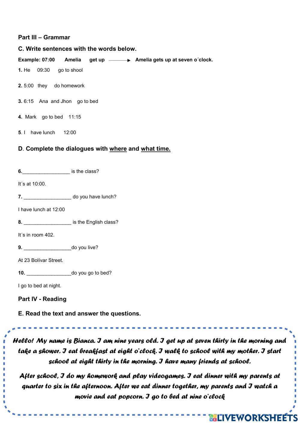 OYM 3 Quiz 1 worksheet | Live Worksheets