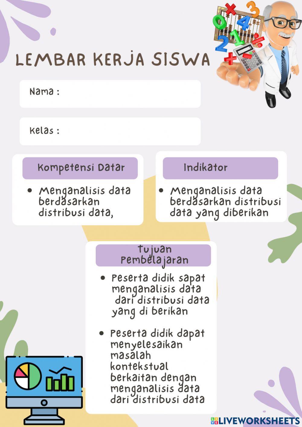 Mean,median,modus interactive worksheet | Live Worksheets