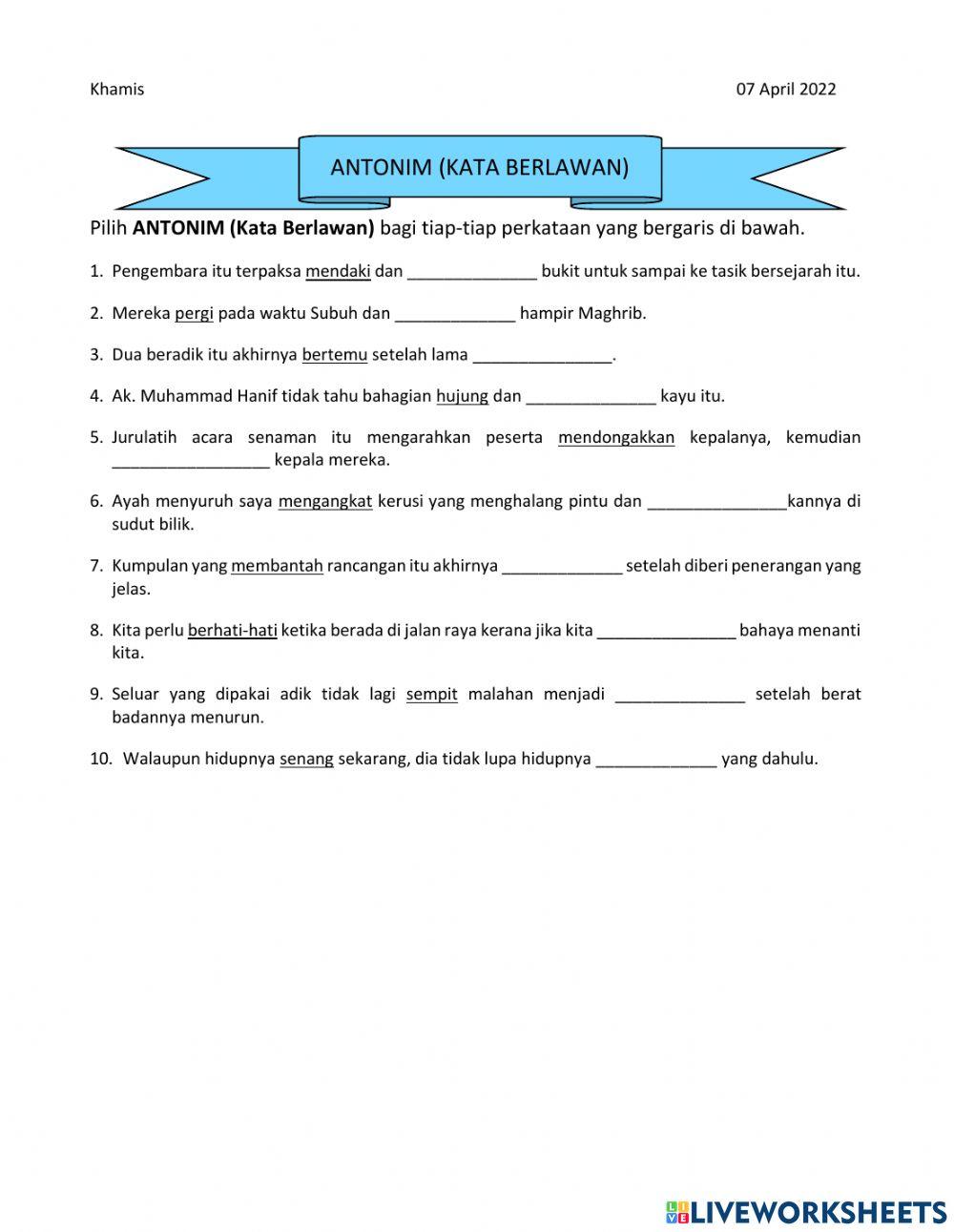 2821069 | Antonim (Kata Berlawan) | LiaAl