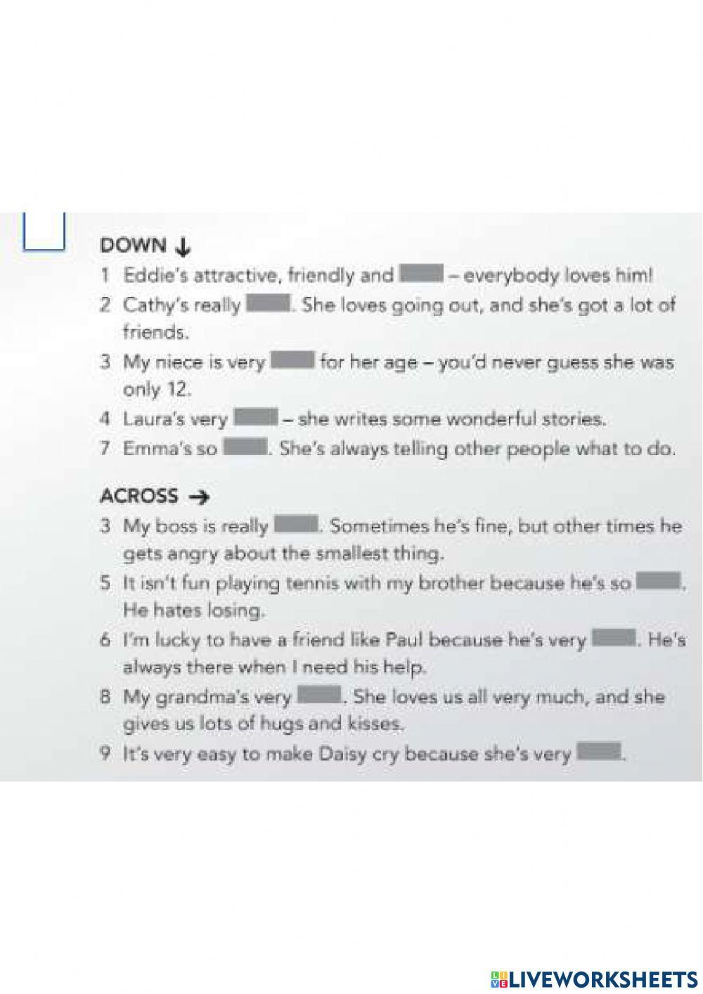 Personality Adjectives - Workbook. Unit 1B 5323580