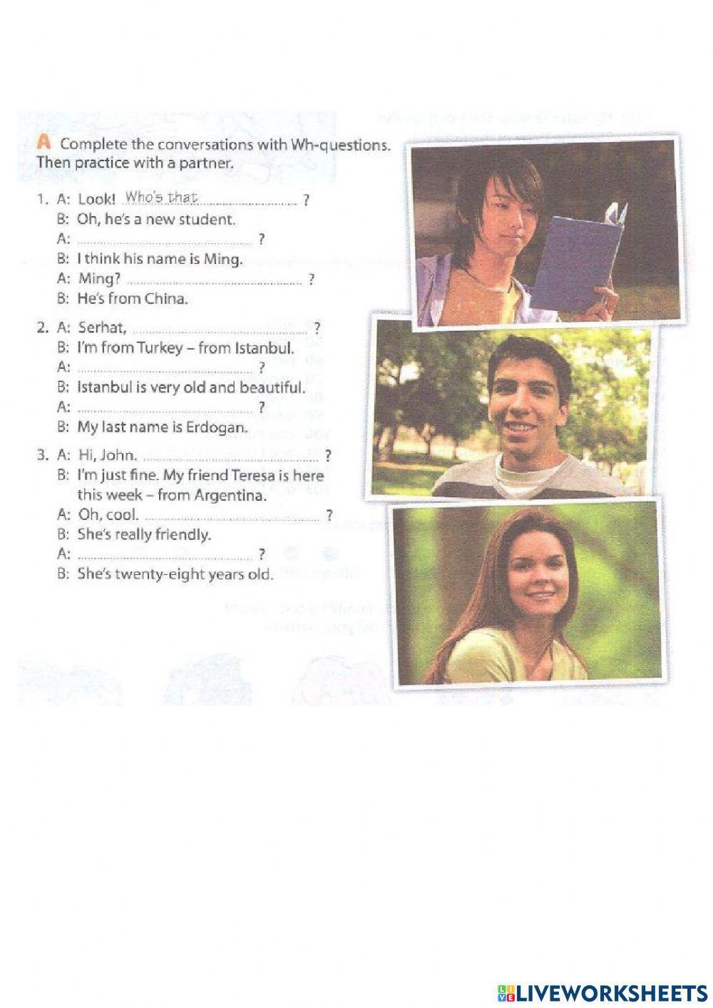 Lesson 5: numbers, countries, adjective describing people worksheet ...