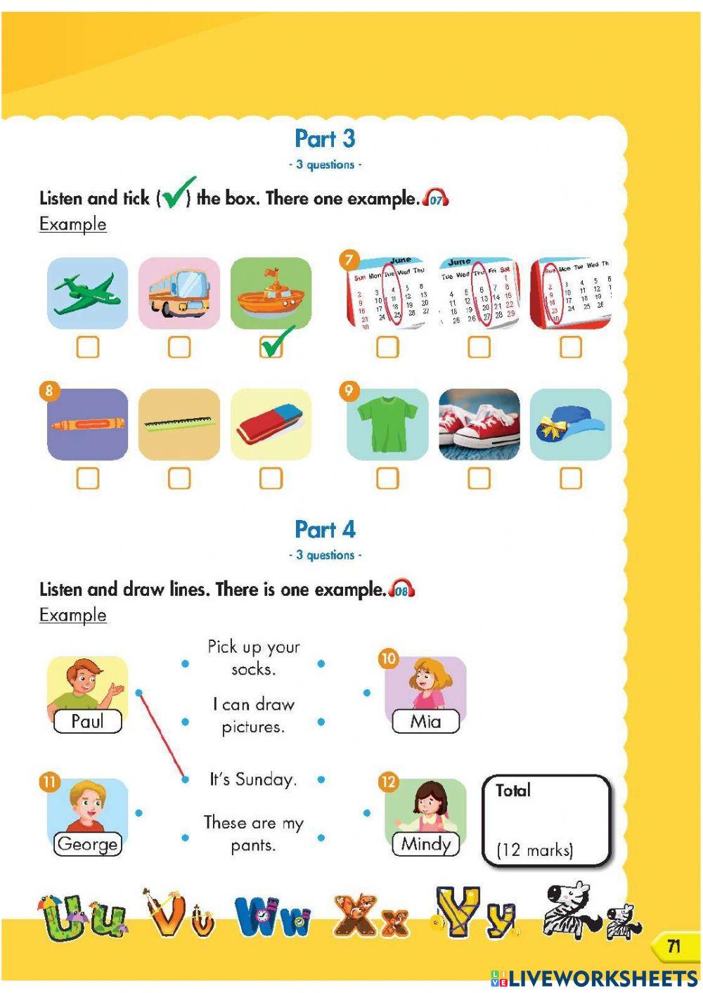 Test grade 2 worksheet | Live Worksheets