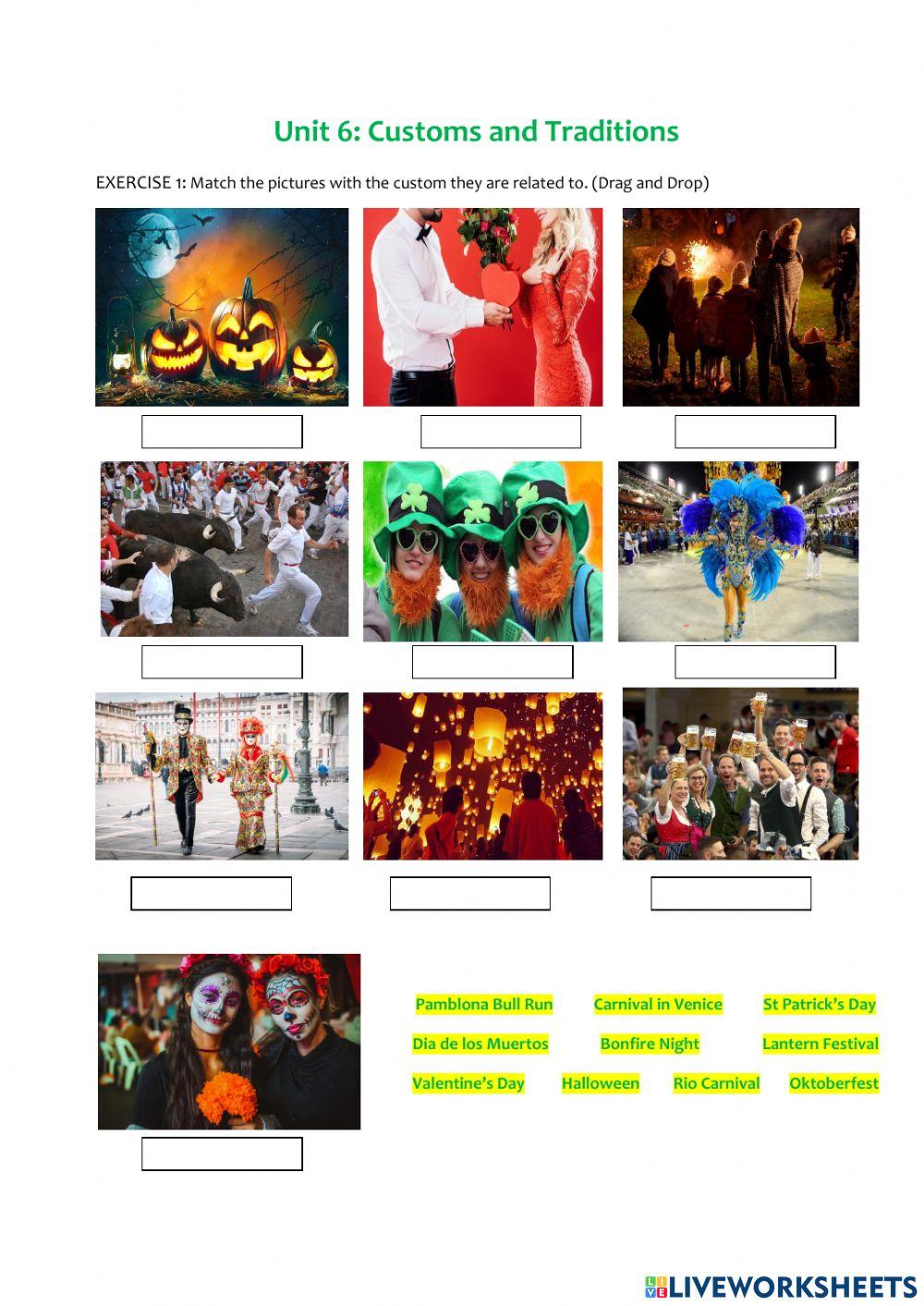 Unit 6: Customs and Traditions 1984165 | sofiakon33