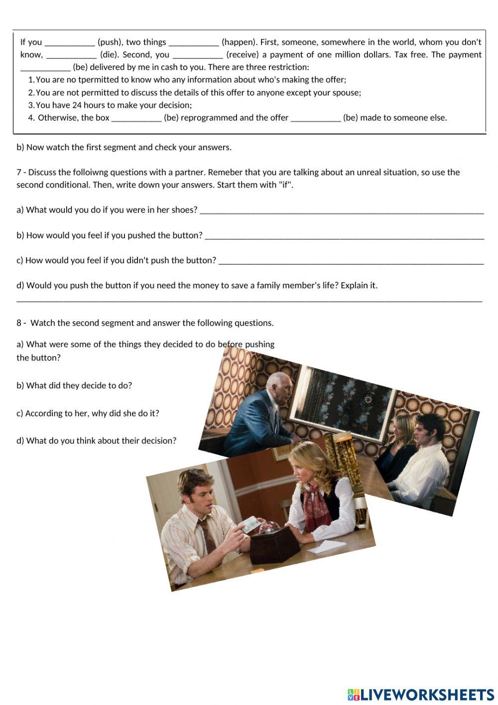 Present perfect, 1st, 2nd conditionals review worksheet | Live Worksheets