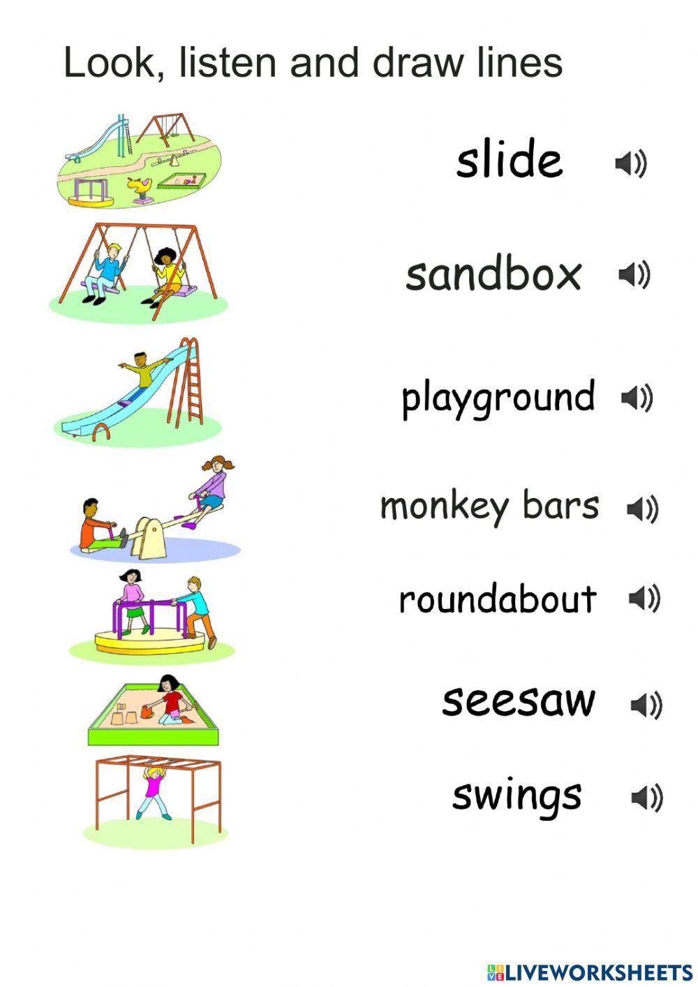On the playground online worksheet | Live Worksheets