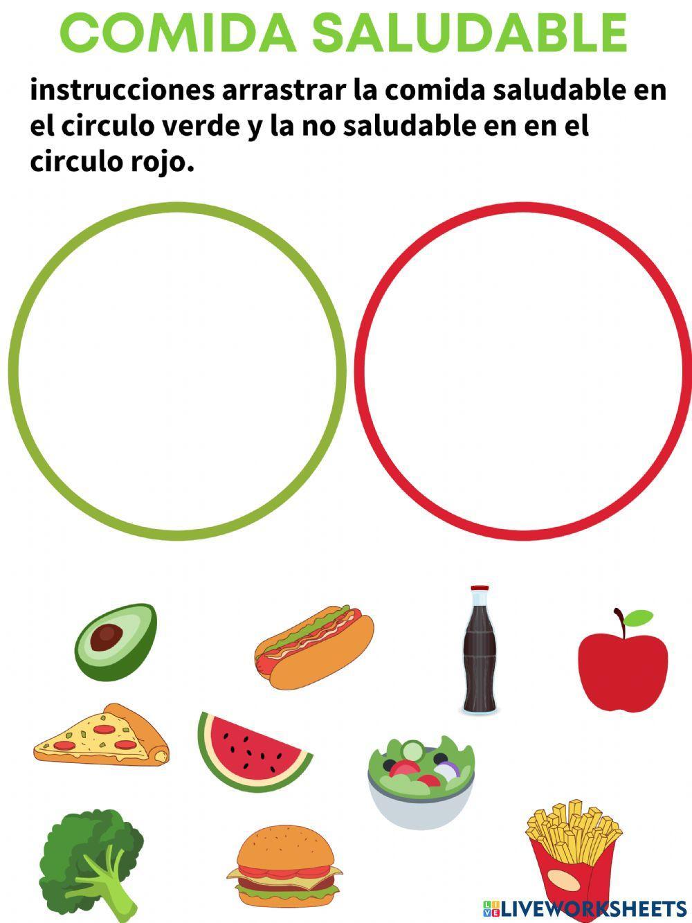Comida saludable | Free Interactive Worksheets | 1985092