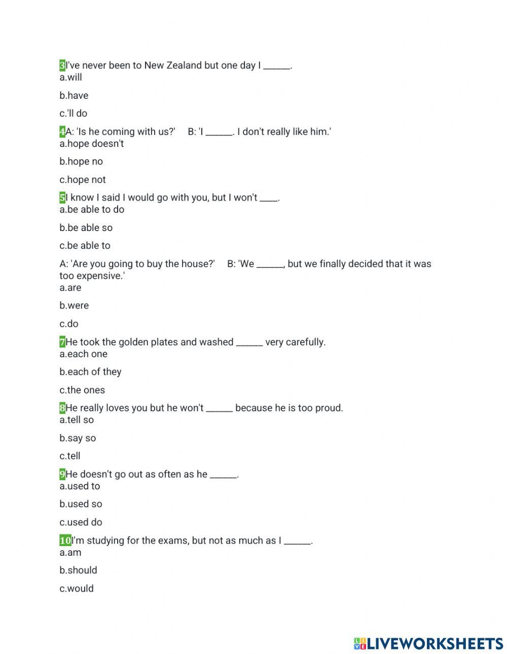Ellipsis And Su… Free Interactive Worksheets 6861160