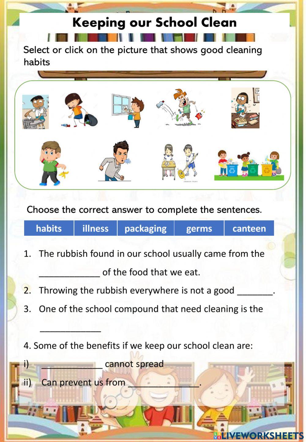 Keeping Our School Clean Online Exercise For Live Worksheets keeping-our-school-clean-online-exercise-for-live-worksheets