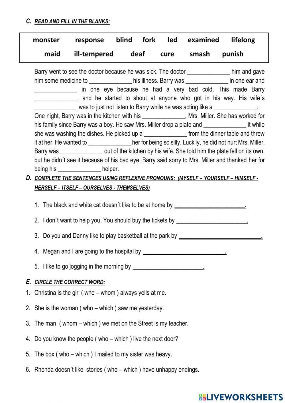 Evaluation 7th basic worksheet | Live Worksheets