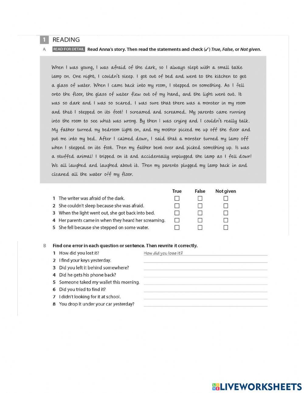 4th Partial Evaluation online exercise for | Live Worksheets
